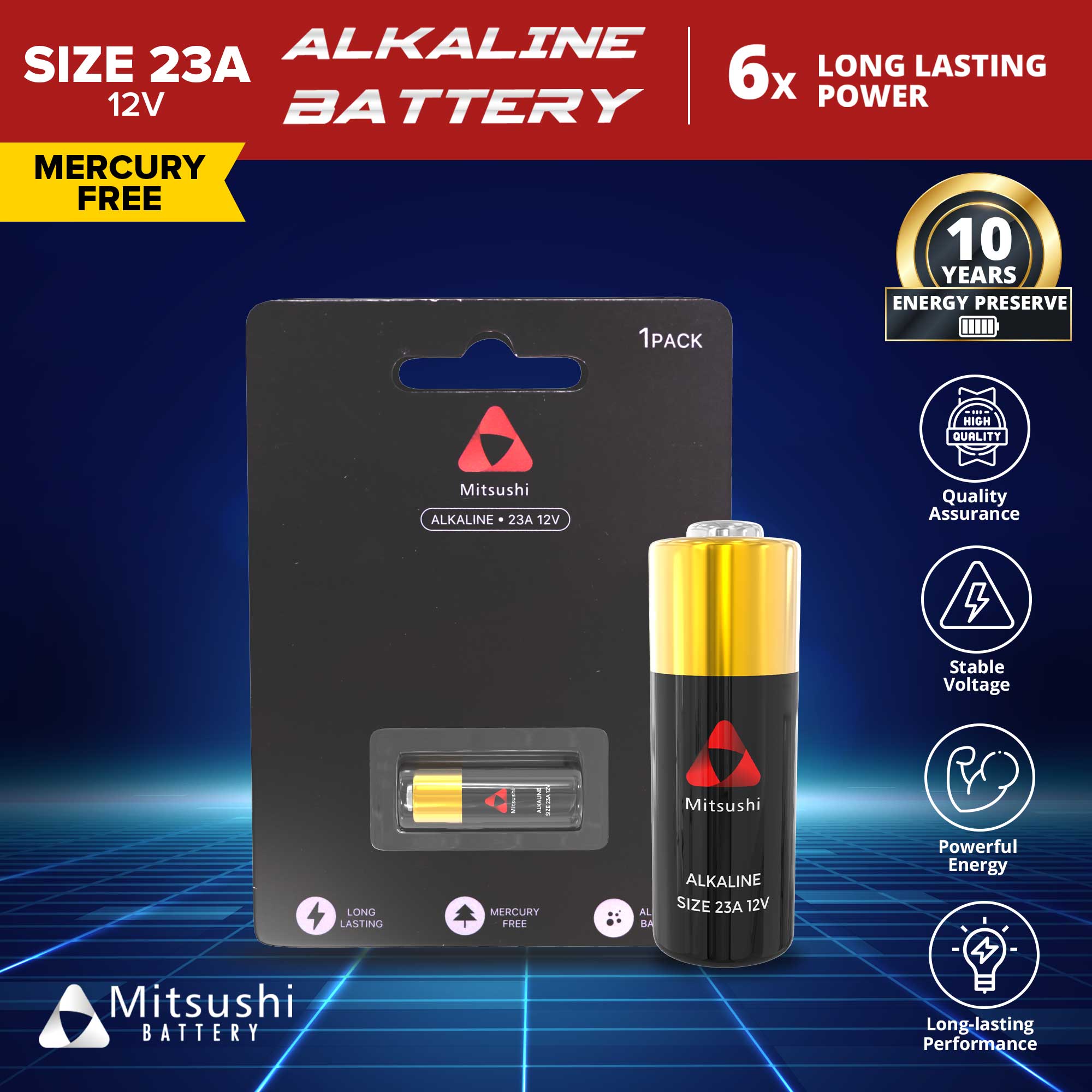 Mitsushi 23A 12V Alkaline Battery | Lazada PH