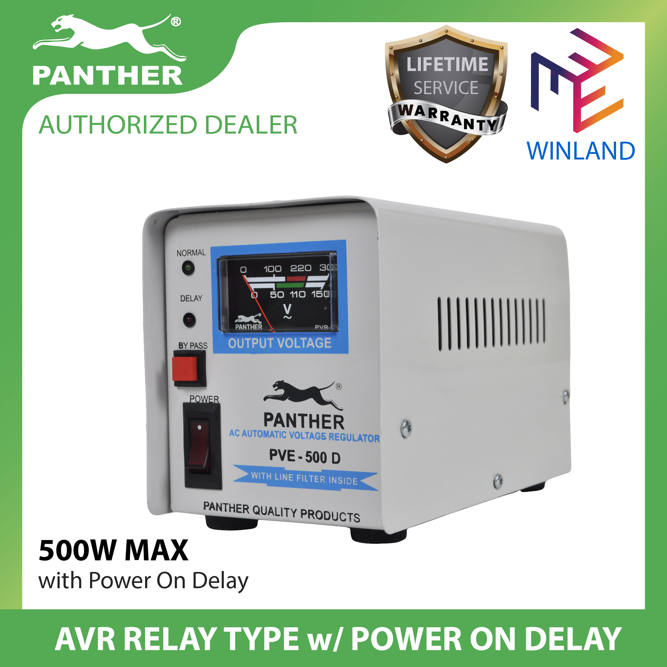 PANTHER by Winland PVE 500 D AVR Relay Type, 220V AC Output with 3-5 ...