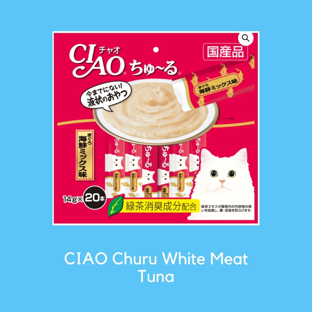 Pets family CIAO CHURU PUREE CAT WET TREAT SC127 WHITE MEAT TUNA (14G X 20) | Lazada PH