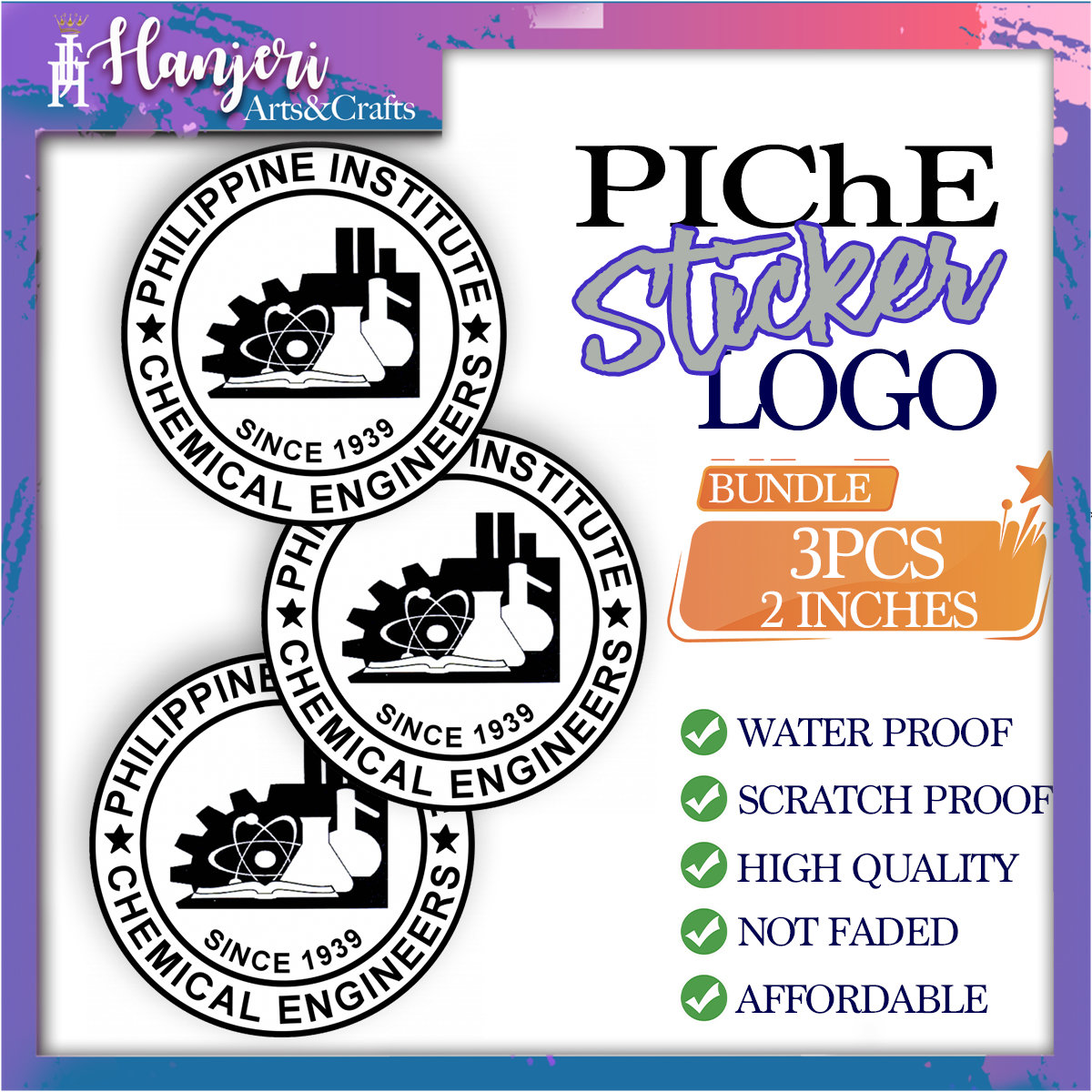 Vinyl Stickers PIChE - Philippine Institute of Chemical Engineer Logo ...