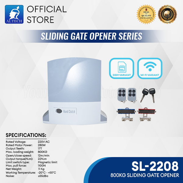 ALTECH WIFI or GSM 4G 800KG Heavy Duty Automatic Sliding Gate Opener ...