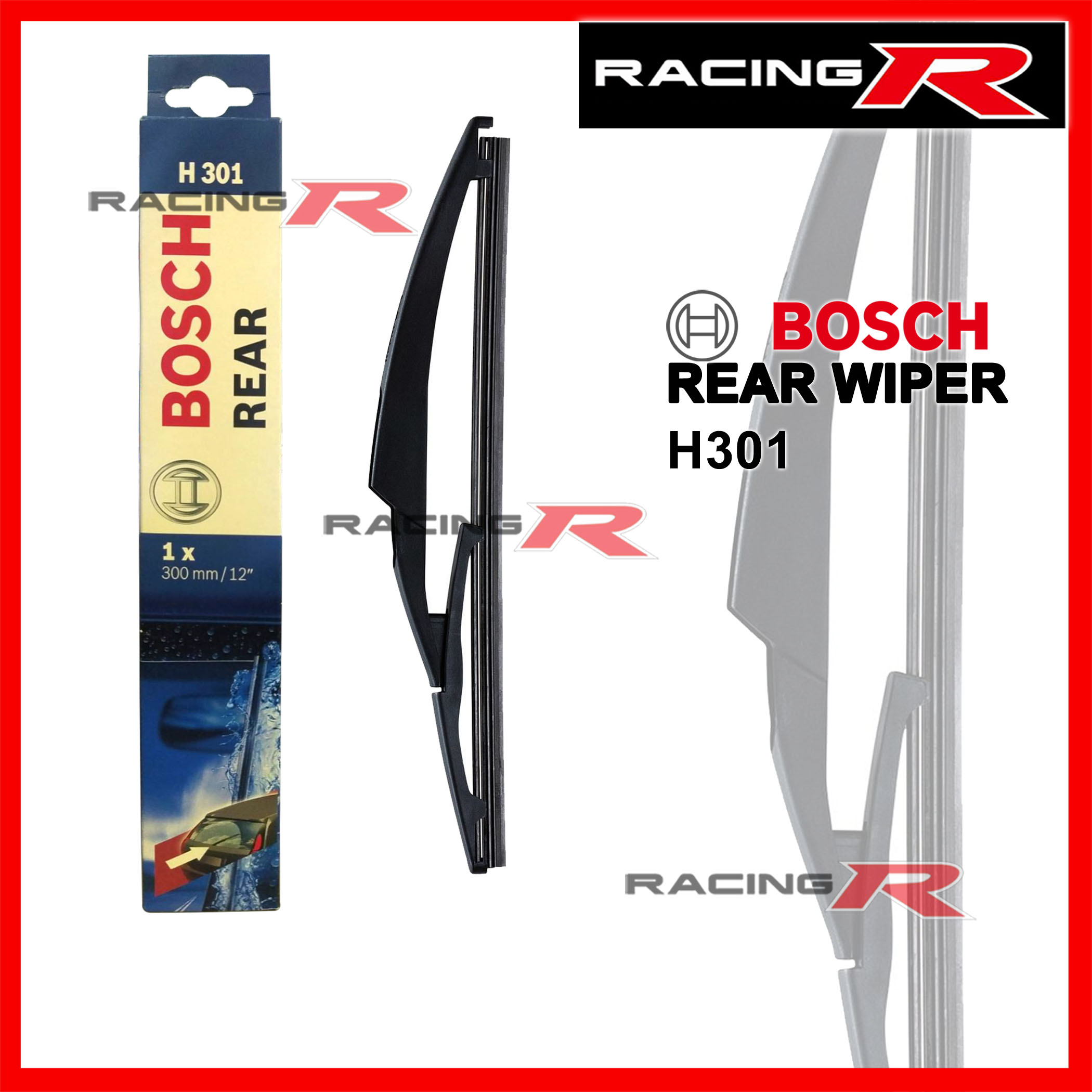 Bosch Rear Wiper Blade H301 Length: 300mm for Ford Everest & Nissan ...