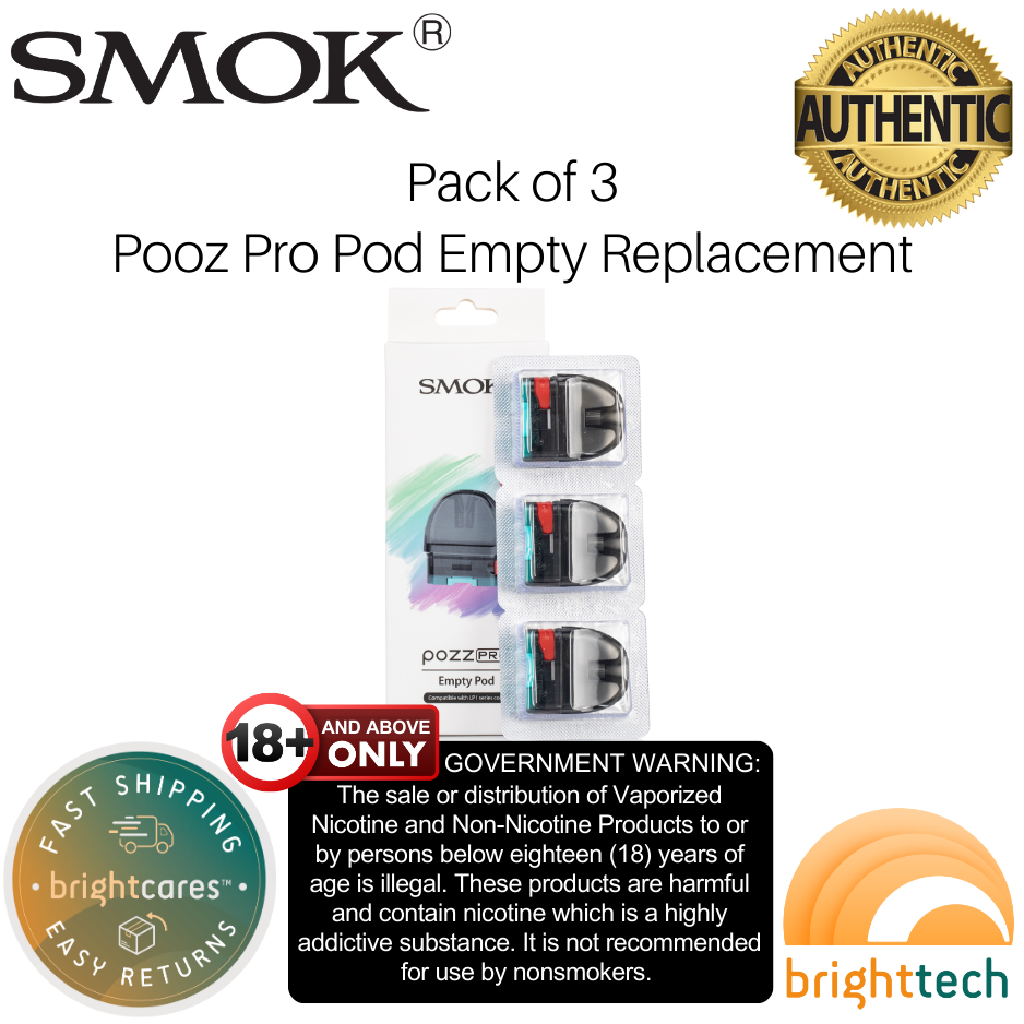 SMOK Pozz Pro Pod Replacement Empty Catridge - Legit Pack of 3 (With ...