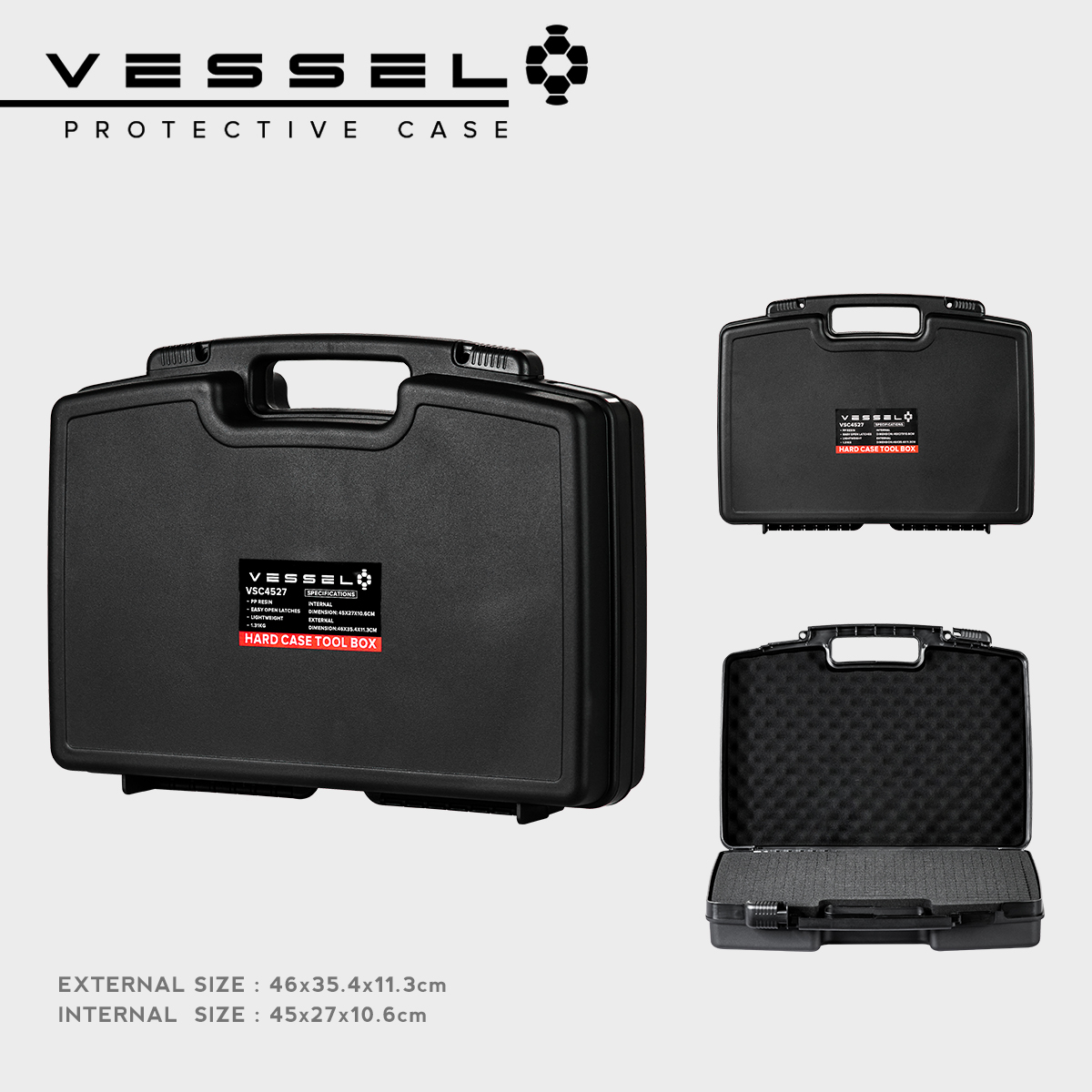 VESSEL VSC4527 Portable Hard Case for Photography, Equipment ...