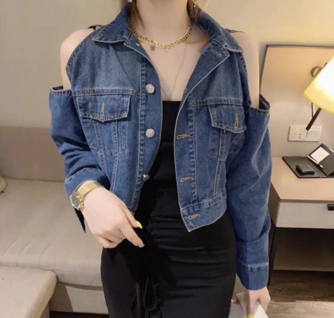 DFW Shoulder Less Denim Jacket New Trend | Lazada PH