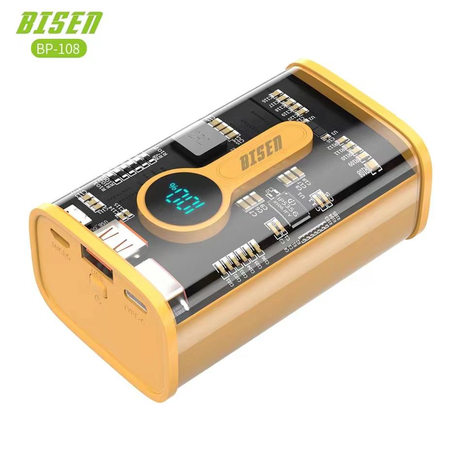 BISEN BP208 10000-20000MAH POWERBANK 22.5W W/LED DIGITAL TRANSPARENT ...