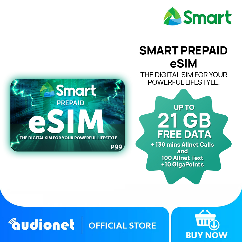 Smart Prepaid eSIM | + 21GB Free Data | +130 mins Allnet Calls and 100 ...