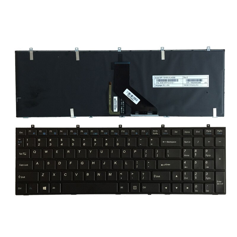 NEW US Laptop Keyboard For Clevo Sager NP7352 NP7370 Backlit Keyboard ...