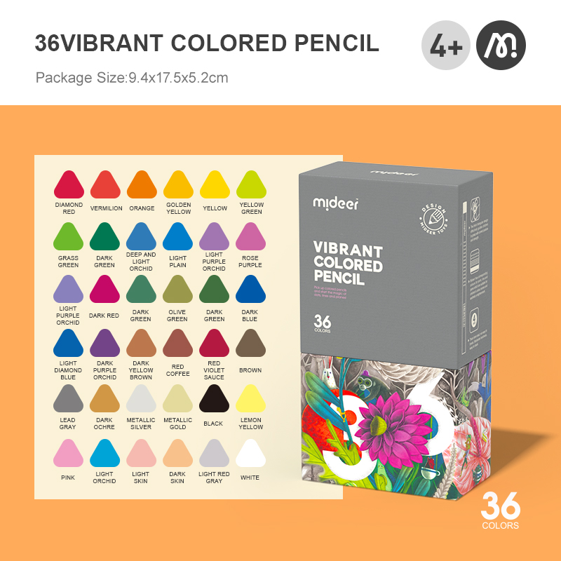 MiDeer Color Pencils Vibrant Colored Pencils 24, 36, 48 Colors Lump ...