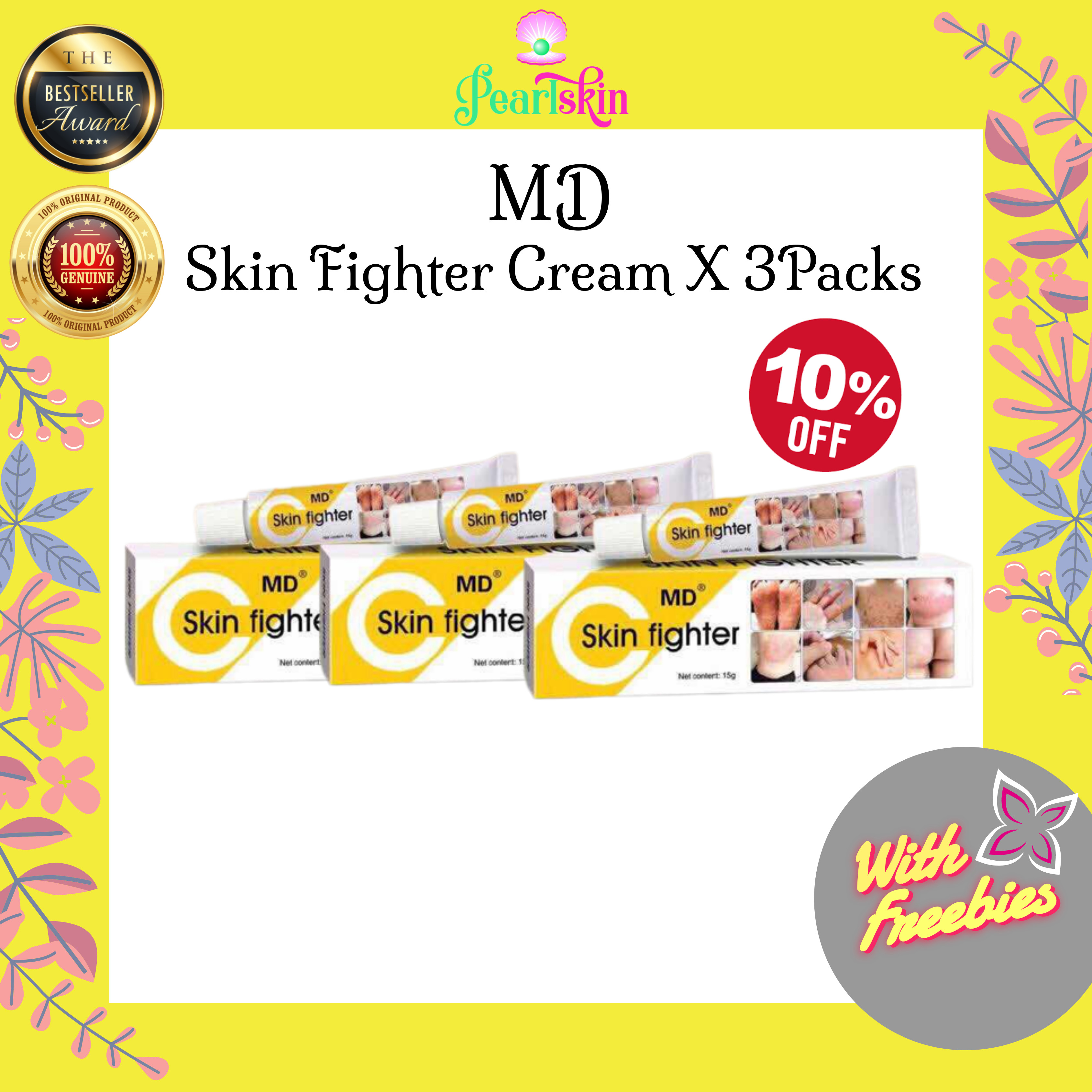 PEARL SKIN MD Skin Fighter Cream 15G Skin disease ointment Eczema Cream ...