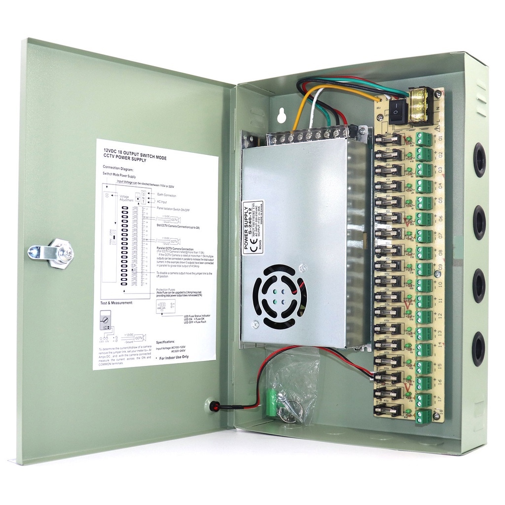 Multi-functional 】 12V30A18CH switch Power box Closed-circuit ...