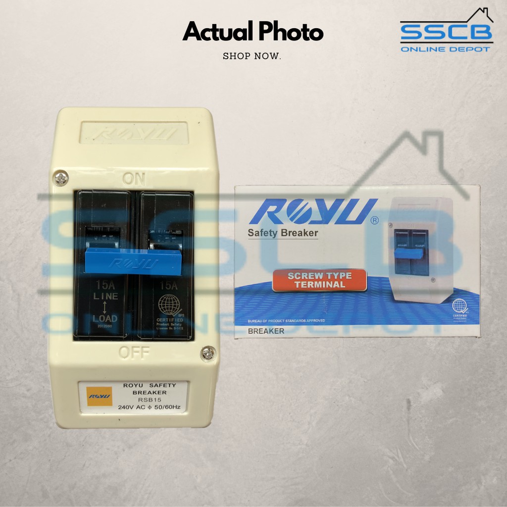 Royu Safety Breaker Bolt-On Type 15/20/40/60 Amperes | Lazada PH