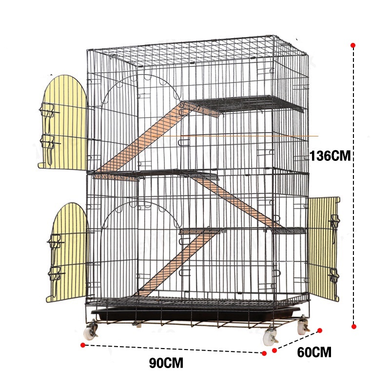 【Free Shipping】4 Layer Heavy Duty Cat Cage with Wheels Pet Cage ...