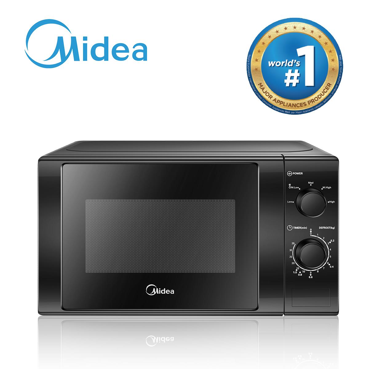 Midea Black Mechanical Microwave Oven 20L with 35-Minute Timer and ...