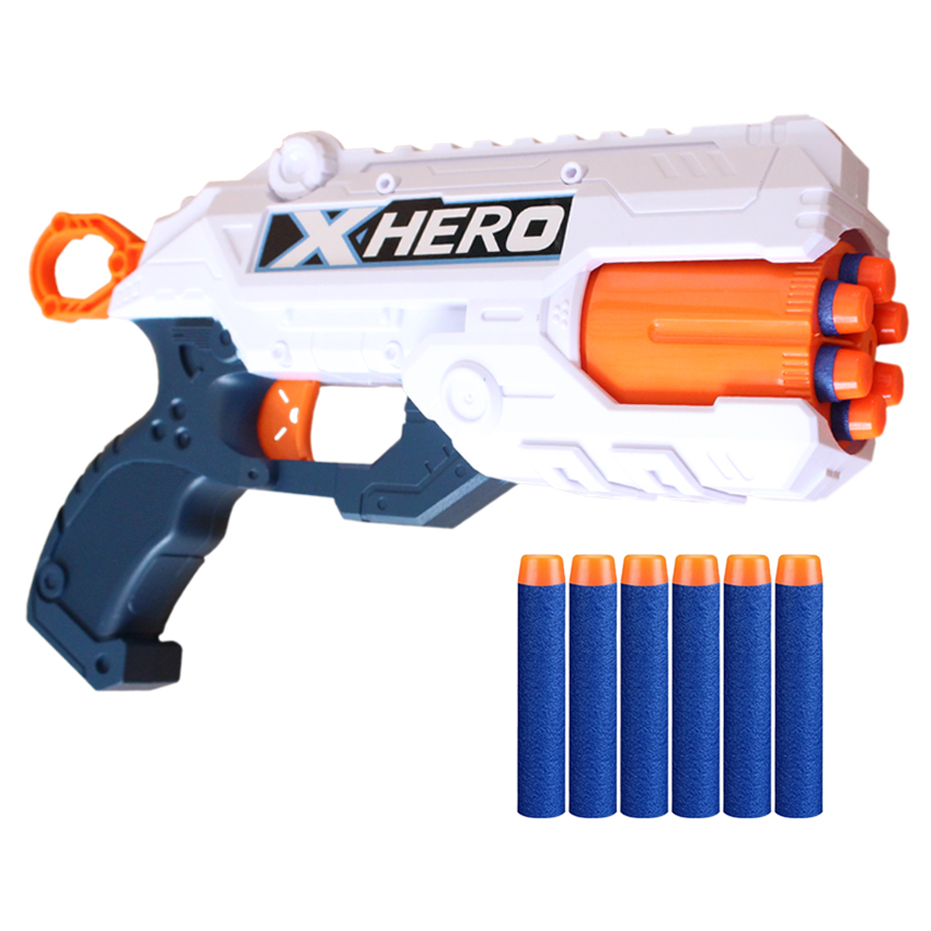 Hotshocck N-Strike Elite Nerf Blaster X-Shot Toy Gun X-Hero With 6 Pcs ...