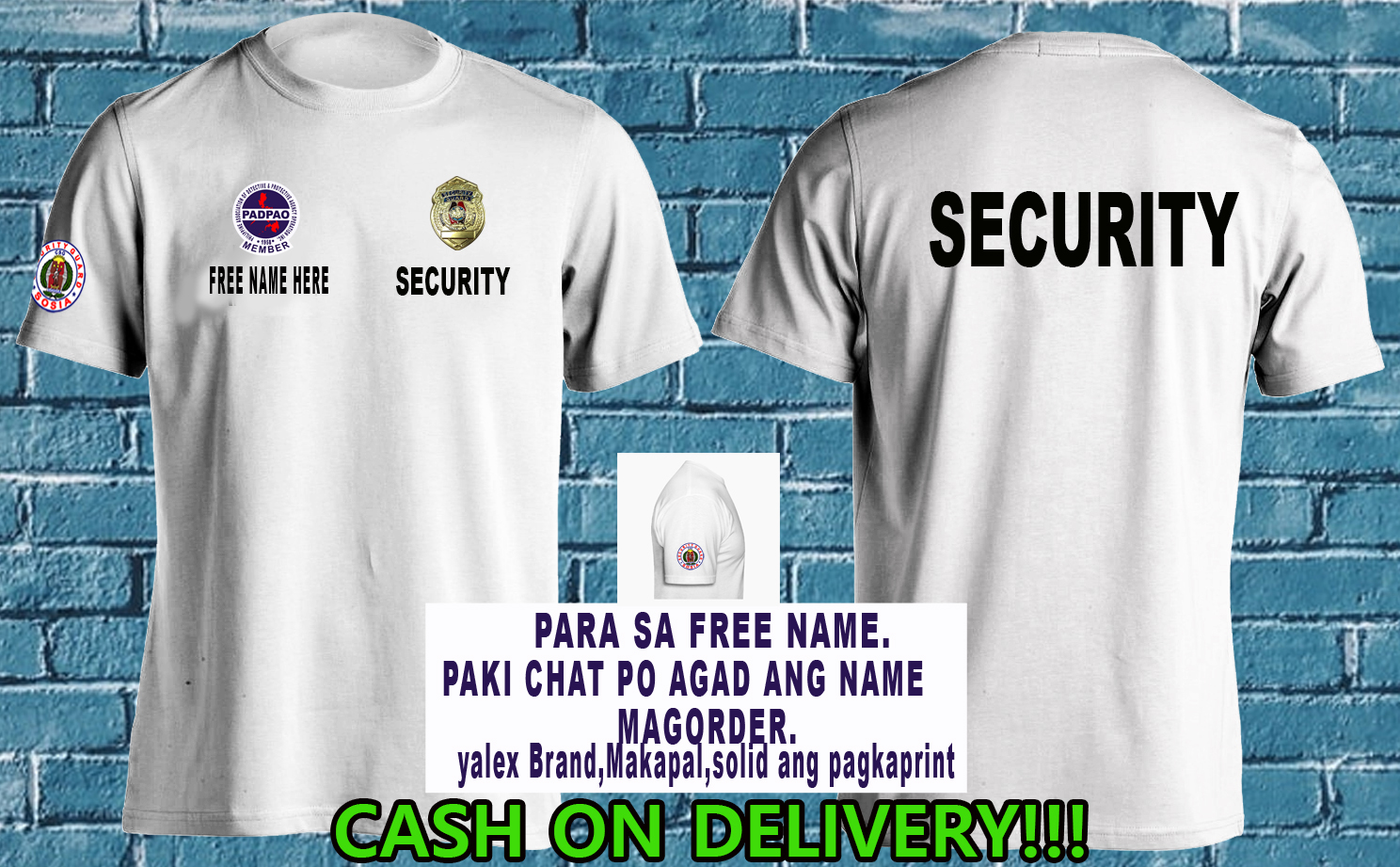 Security Guard White T-Shirt | Lazada PH