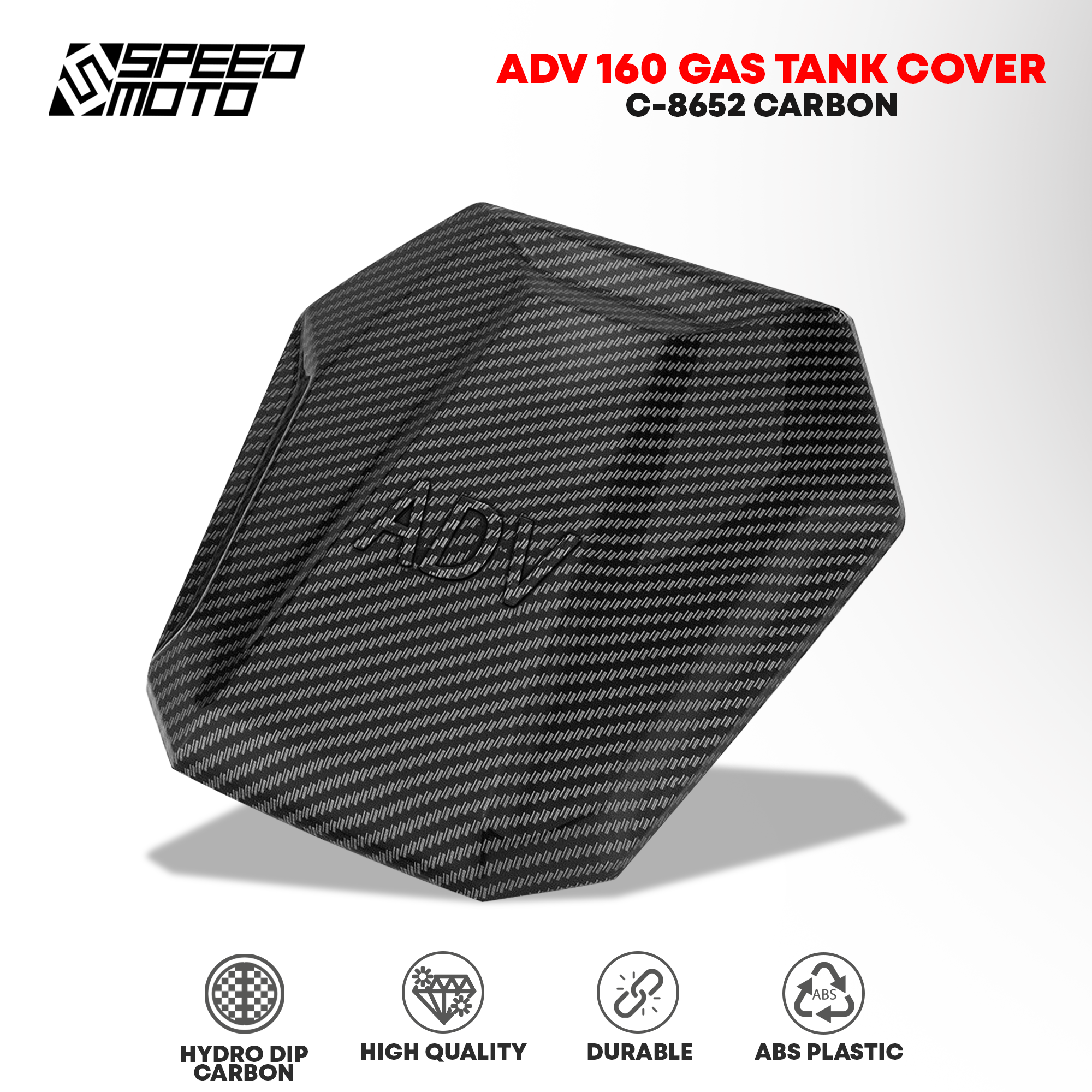 HONDA ADV 160 FUEL TANK COVER PLATE C-8652 CARBON GAS TANK COVER ...