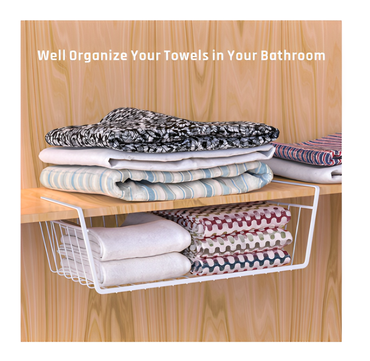 THINLOO Under Shelf Table Storage Basket Rack Desk Wire Cabinet Hanging ...