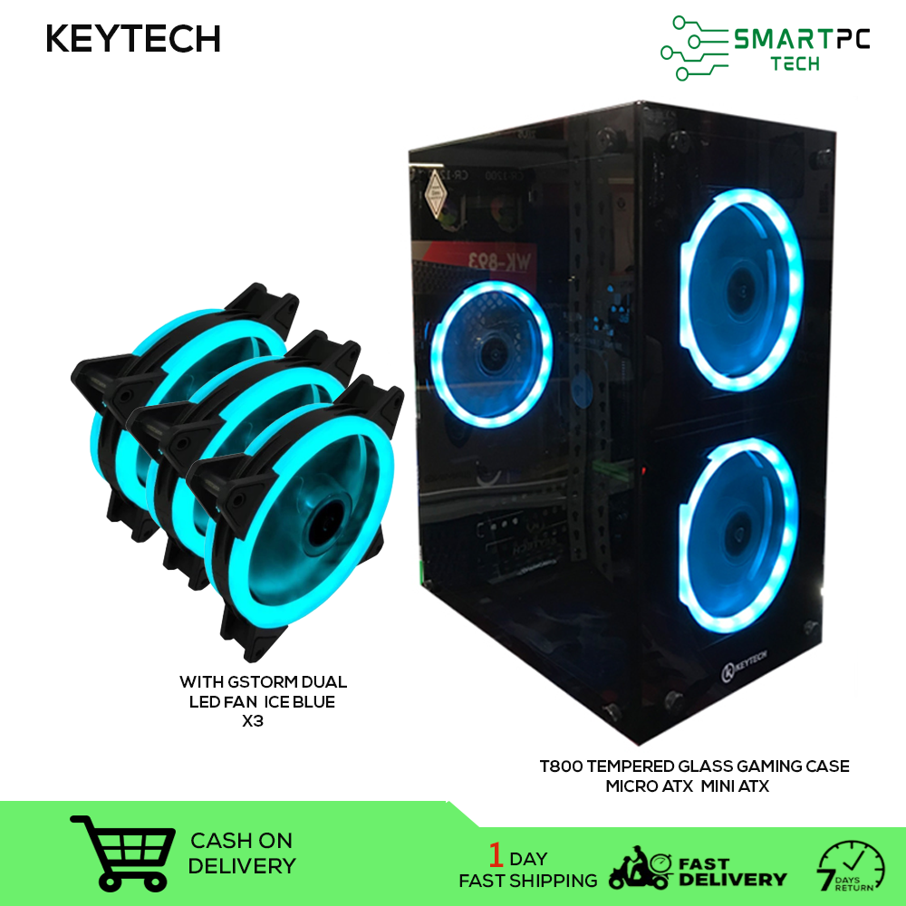 ORIGINAL (smartPCTech) KEYTECH T800 TEMPERED GLASS Side and Front panel ...