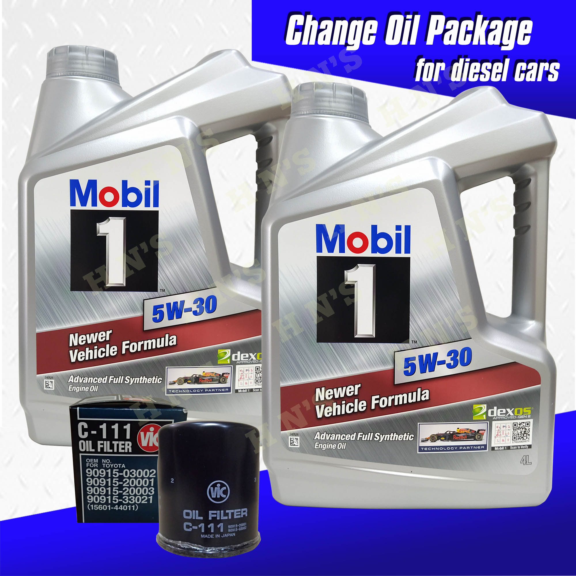 Mobil 1 5W-30 Fully Synthetic Oil Change Package for Toyota Fortuner ...