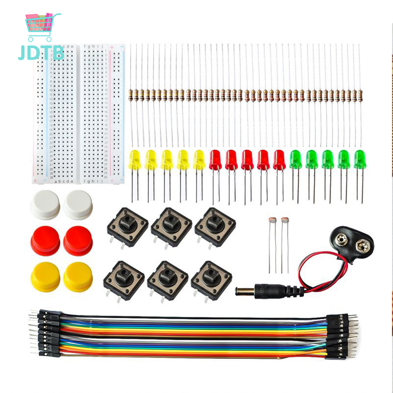 Basic Starter Kit for Arduino Uno R3 DIY Kit Breadboard Jumper Button ...