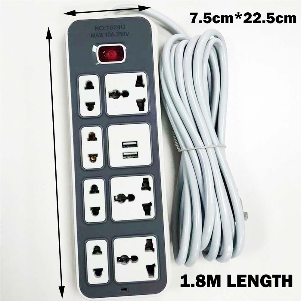 Extension Outlet With Switch Usb Cable Socket Power Extension Wire Port Power Strip Multi
