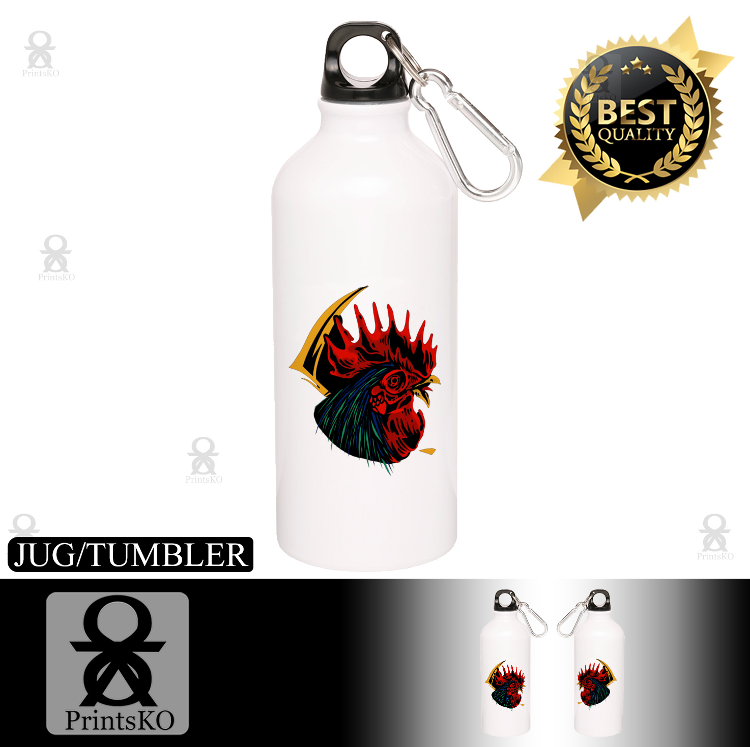 Aluminum Sports Water Bottle/ Sports Jug with Sabong Fighting Rooster ...
