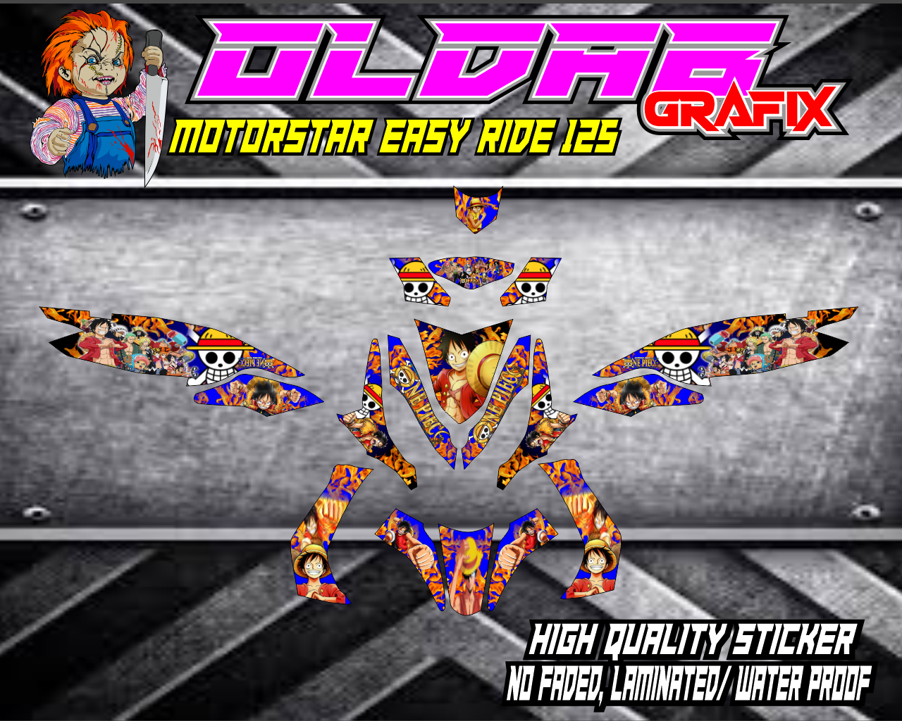 MOTORSTAR EASYRIDE 125 STICKER DECALS, ONE PIECE-024 | Lazada PH