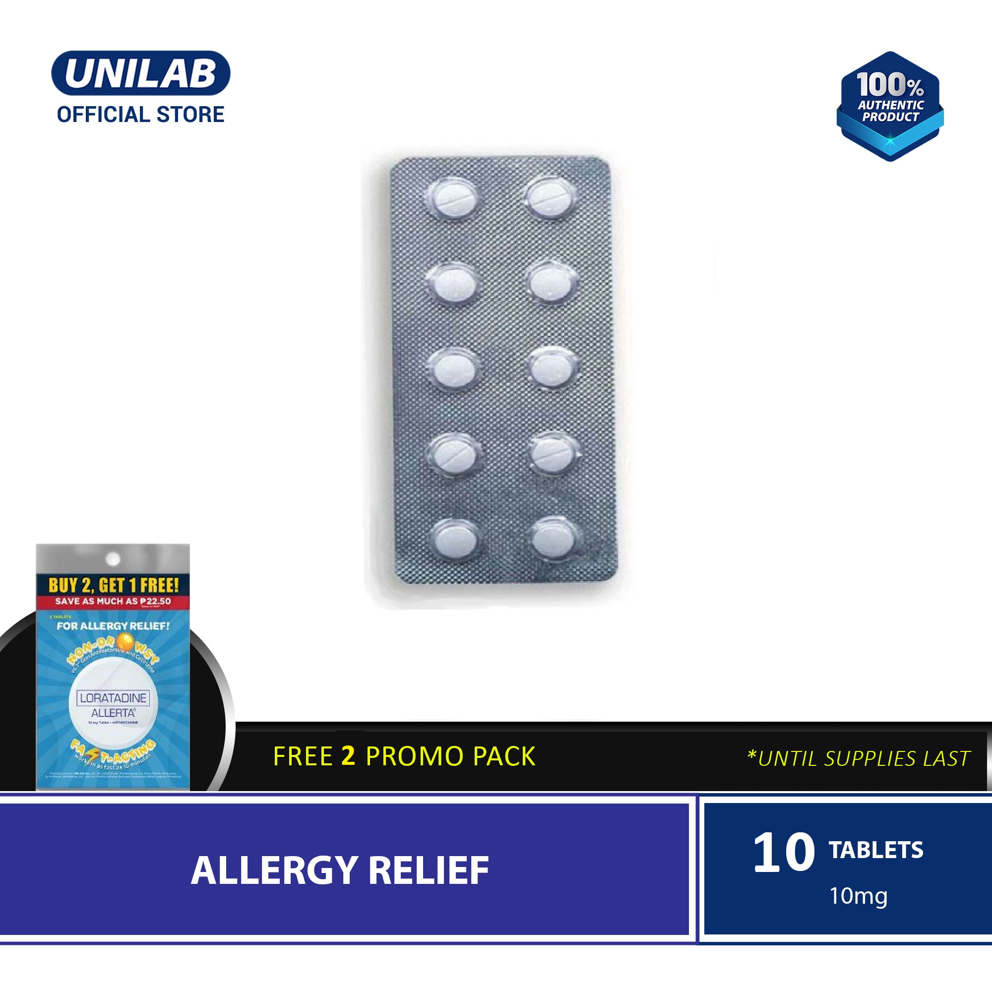 Unilab Allerta 10mg 10 Loratadine Tablets - For Fast Non-Drowsy Relief ...