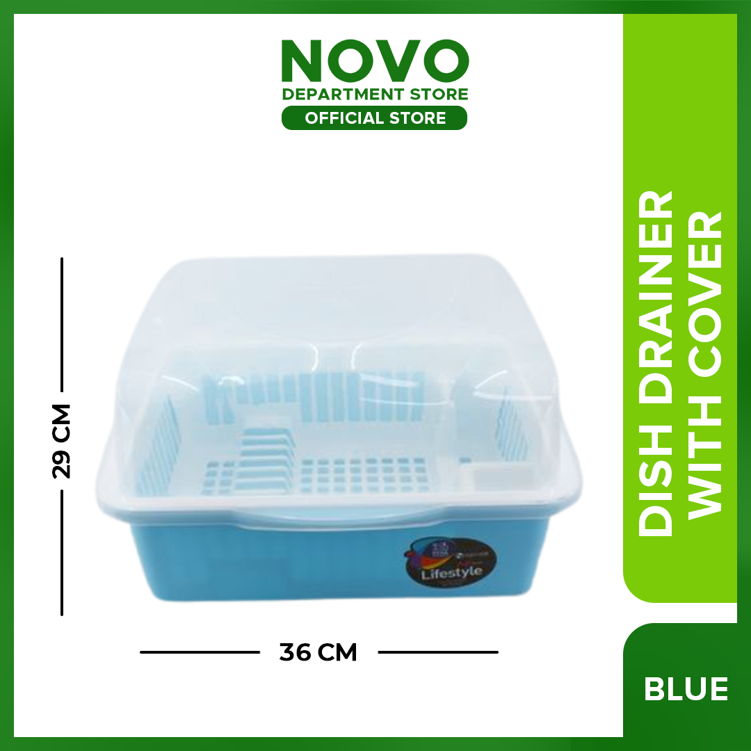 Novo Plastic Dish Drainer Rack with Cover 36cm x 46cm x 29cm For ...
