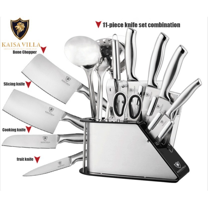 Kaisa Villa knife set with stand stainless steel kitchen knife set with ...