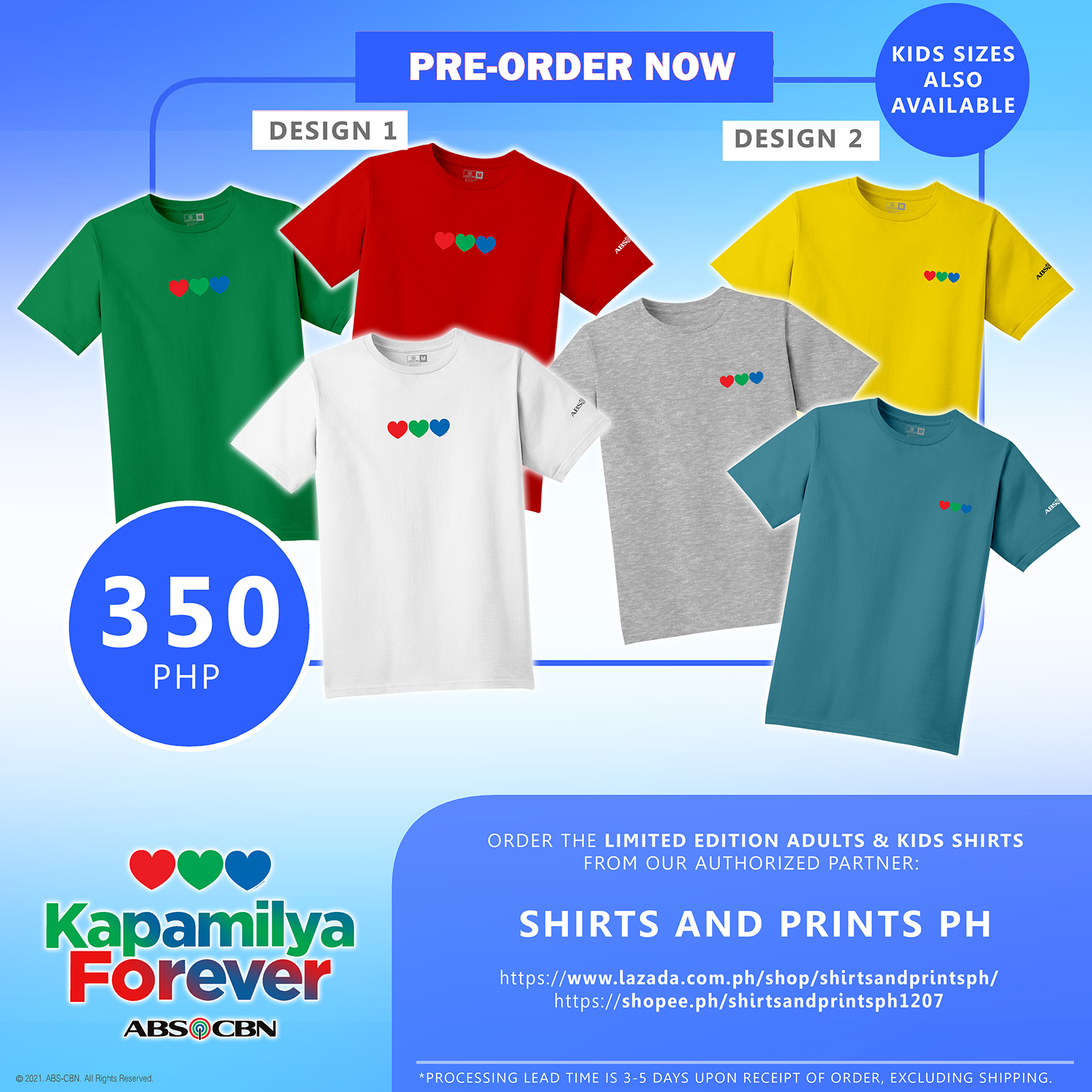 The Official Licensed ABS-CBN Kapamilya Forever Shirt ADULT DESIGN 01 ...