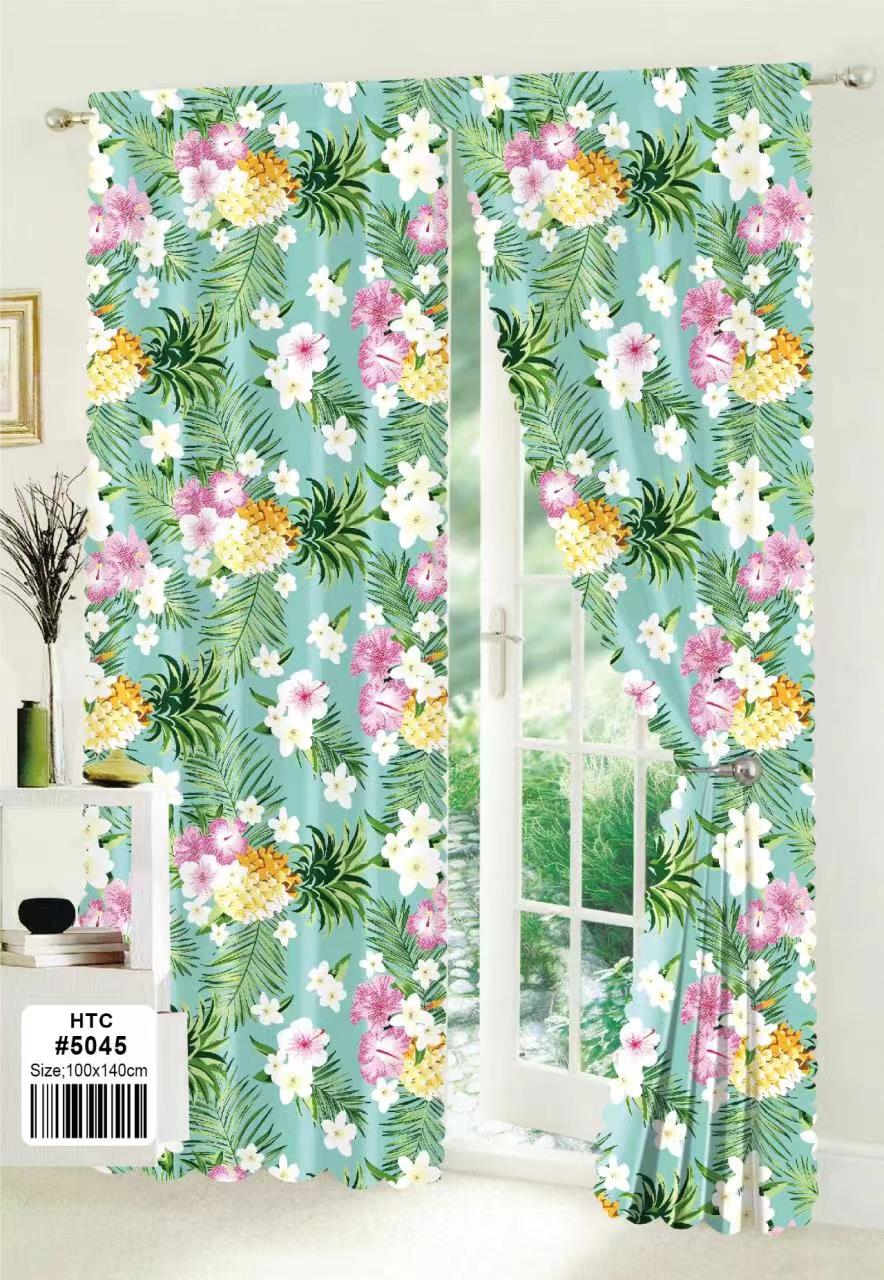 New Kurtina Design Fresh Green Leaf Curtains for Door and Window Room ...