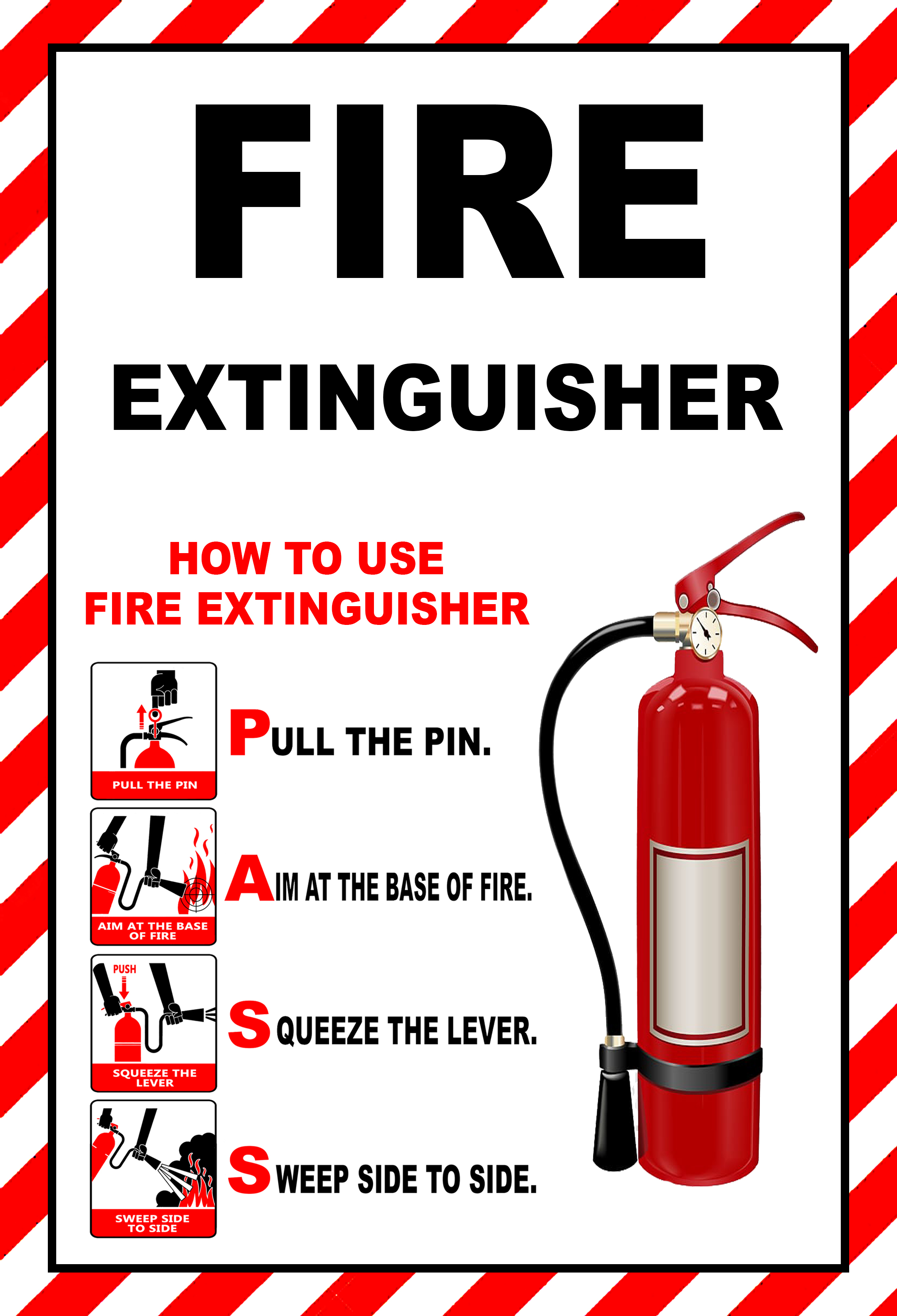 SIGNAGE FIRE EXTINGUISHER WITH HOW TO USE FIRE EXTINGUISHER SIGNAGE PVC ...