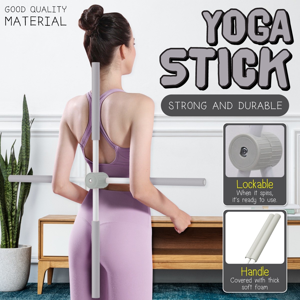 🔥ONHAND 🔥 B&G Body Stick Back Correction Posture Standing Yoga Posture ...