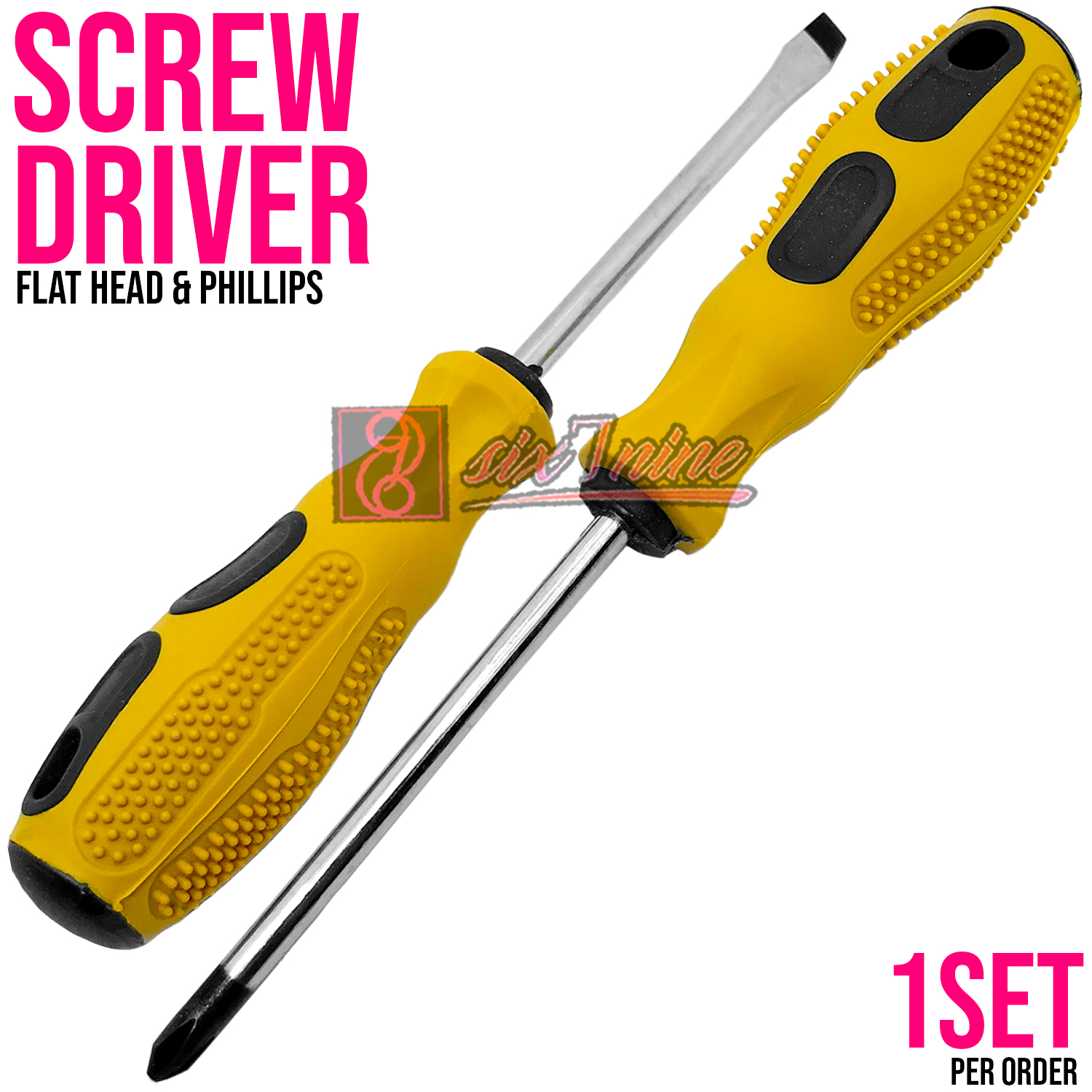 Flat Head & Phillips Screwdriver Screw Driver Heavy Duty ( 1 SET )Flat ...
