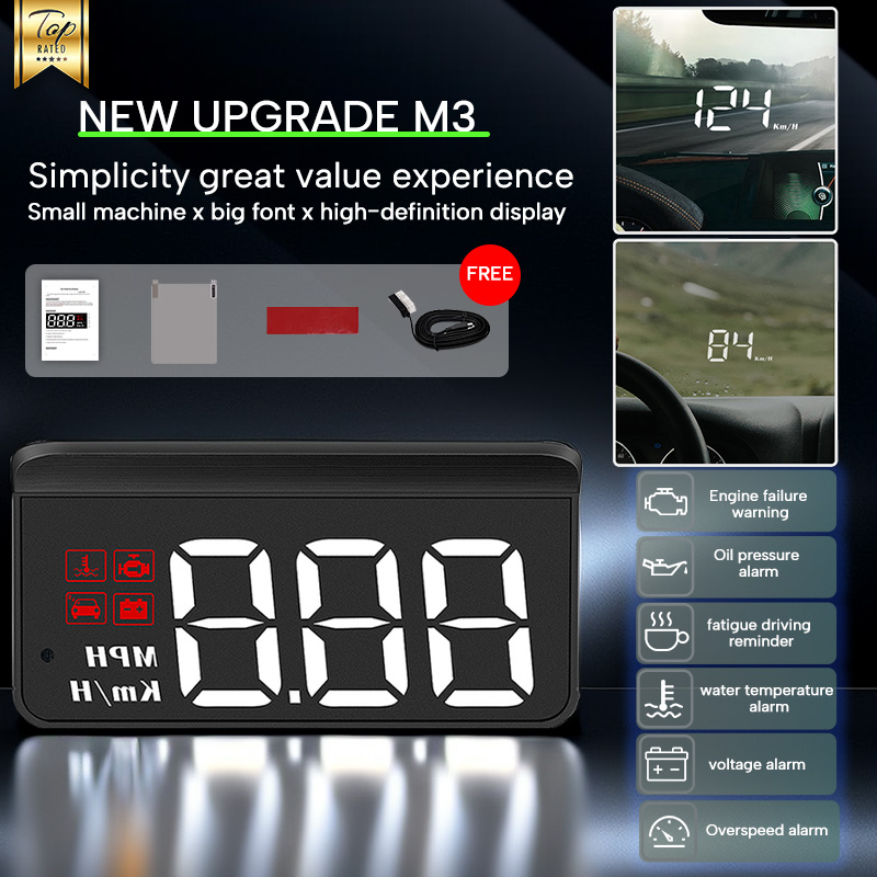 M3 Car OBD HUD Display OBD2 Multi-Function Car HUD Display Vehicle ...