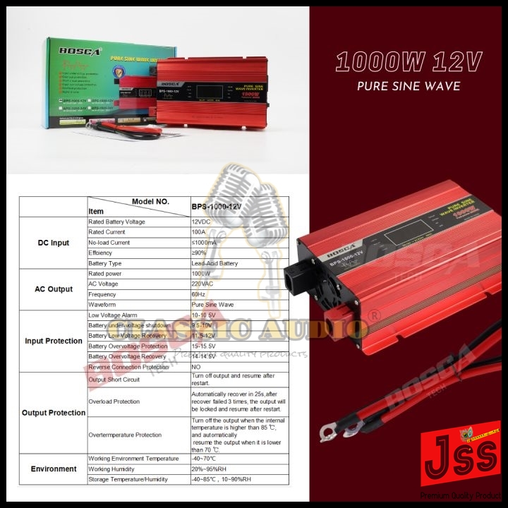 BOSCA Pure Sine Wave Inverter Super Heavy Duty BPS 300W 500W 1000W ...