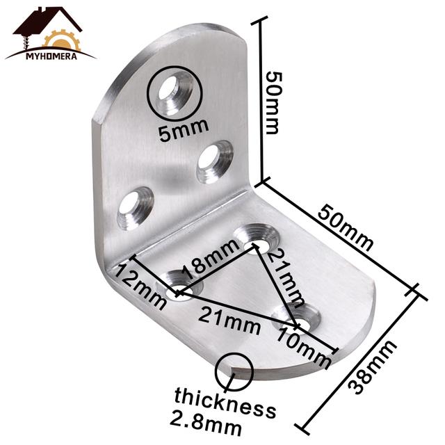 Myhomera Stainless Steel Corner Brackets Joint Fastener Fixed Connector ...