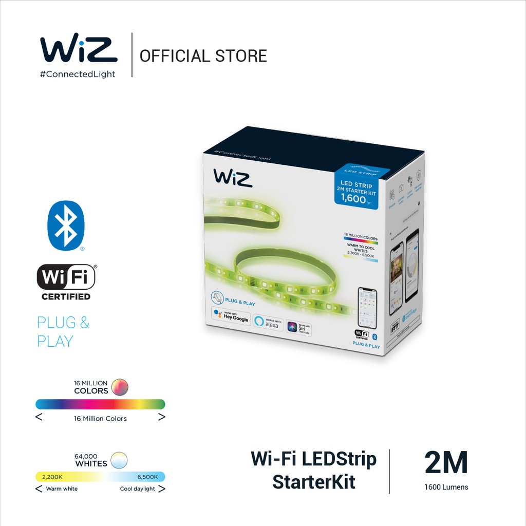 WiZ Smart Wi-Fi LED Light Strip 2M Starter Kit | Lazada PH