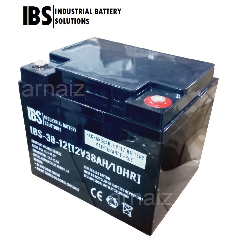 IBS 12v 38Ah SLA Rechargeable Battery IBS-38-12 Valve Regulated Sealed ...