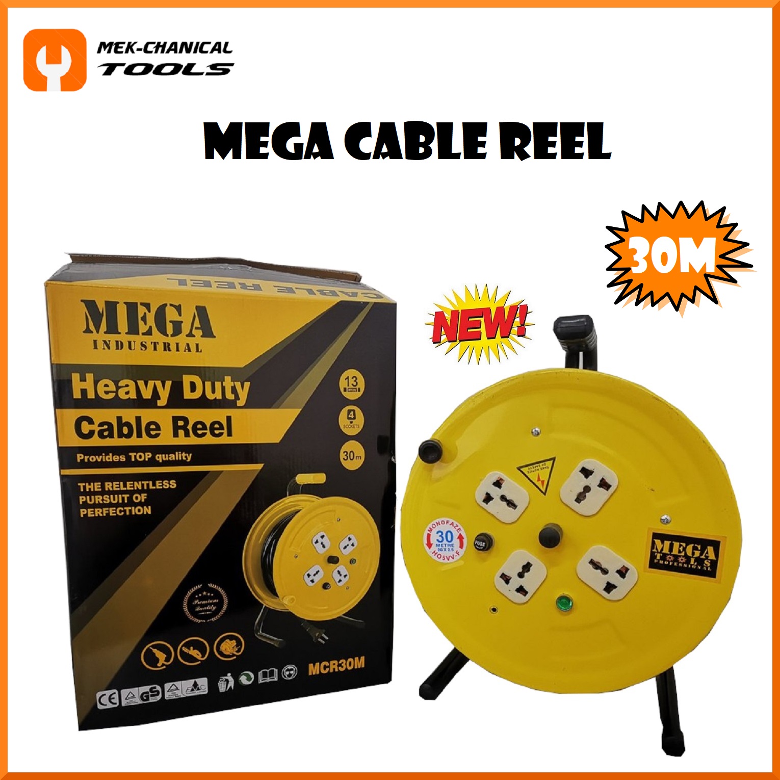 Mega Tools Cable Reel 12" 30meters (MCR30M) | Lazada PH