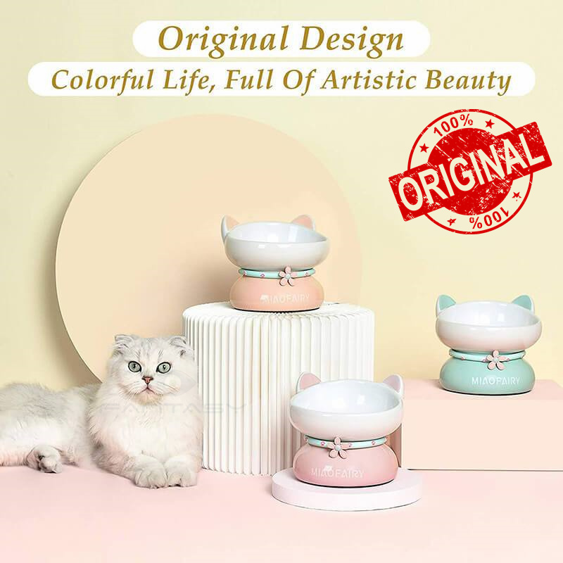 ORIGINAL MIAOFAIRY CERAMIC PET BOWL FOOD FOR CAT MACARON COLOR CAT ...