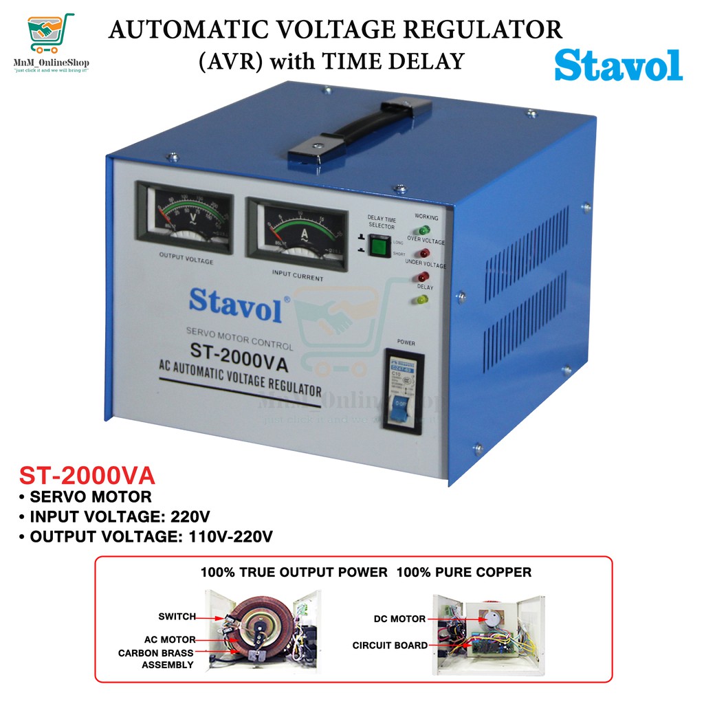Stavol Automatic Voltage Regulator (AVR) with Time Delay 500/1000/1500 ...