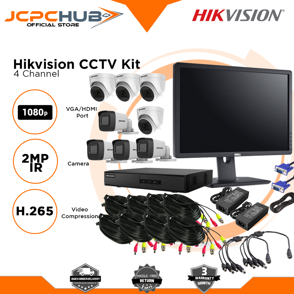 Hikvision Kit 8 Cameras 8 Channel DVR with 4 Dome and 4 Bullet Camera ...