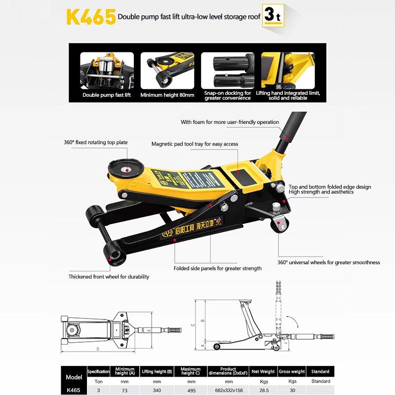 Hydraulic Floor Jack Crocodile Jack Low Lifting Quick Pump Lifting Car ...
