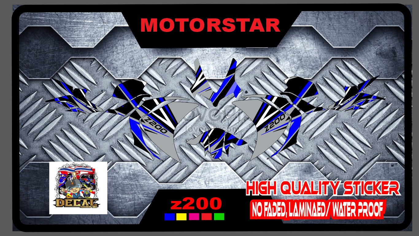 Decals, Sticker, Motorcycle Decals for MOTORSTAR Z200S, BLUE, 073 ...