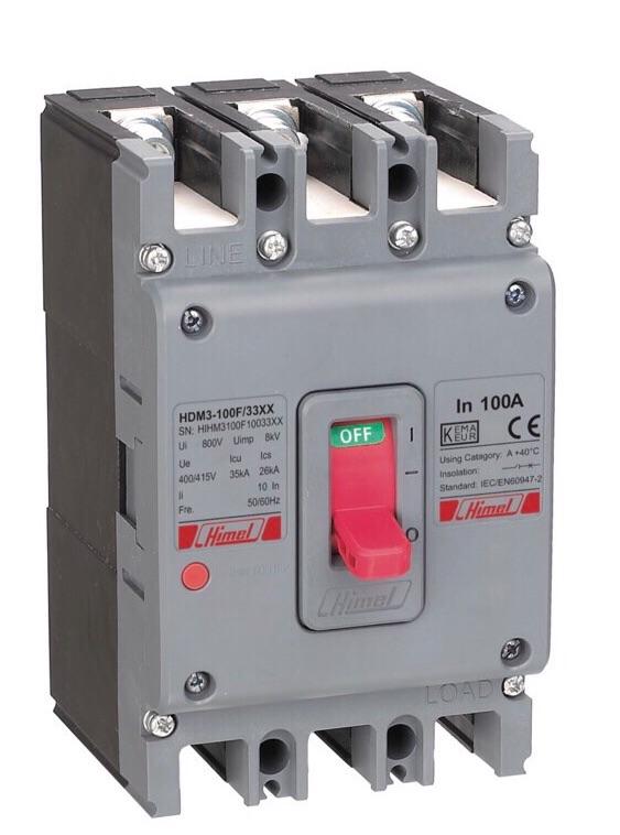 HIMEL MCCB MOLDED CASE CIRCUIT BREAKER HDM3-100M 100A 3P | Lazada PH