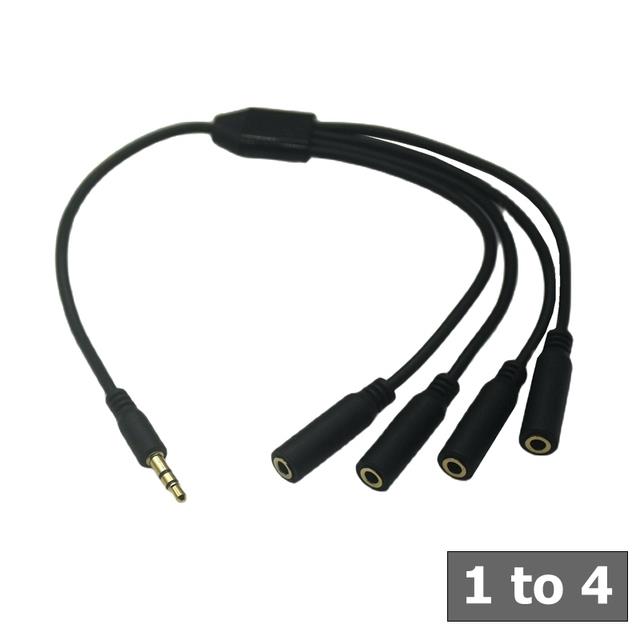 3.5mm 5 Way Port Aux Multi Headphone Earphone Audio Splitter Adapter 3 ...