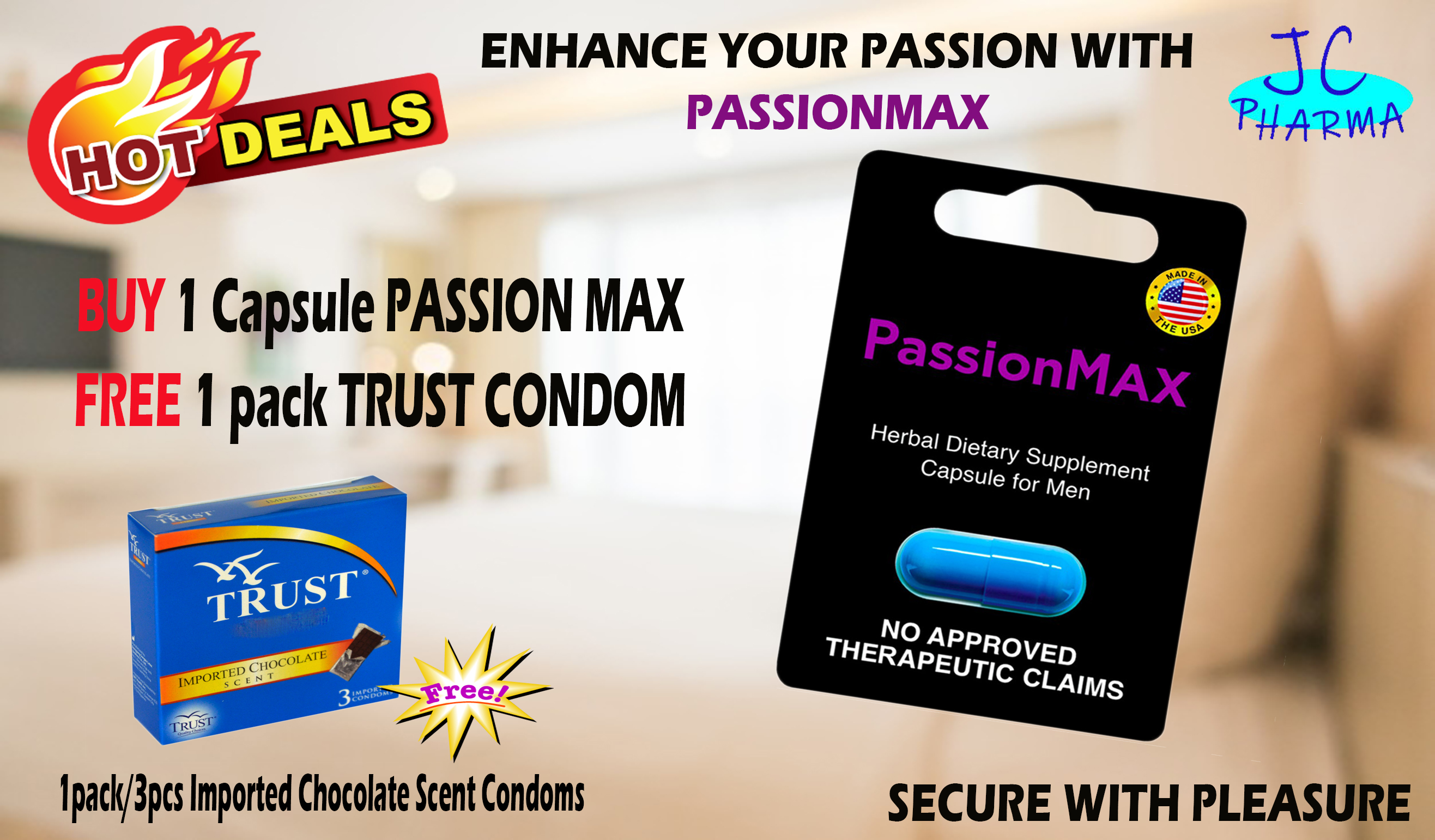 IMPORTED AUTHENTIC PASSION MAX DISCREET PACKAGING - 1 capsule (500mg ...